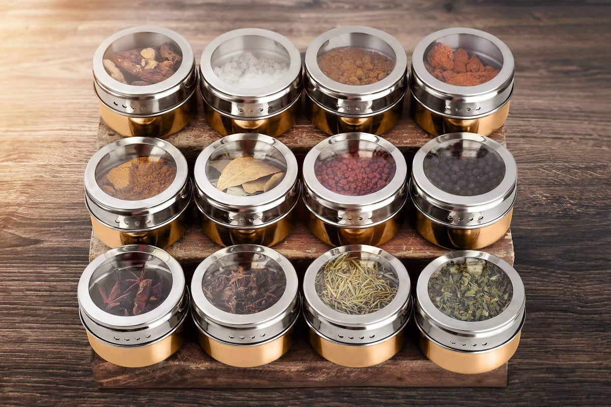 Featured Stainless Steel Magnetic Spice Jars Bonus Measuring – Arsmatrix